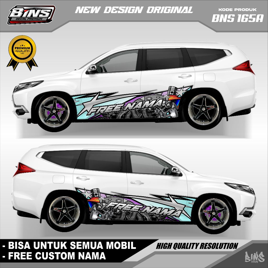 Jual BNS165-STIKER MOBIL DECAL SUV PAJERO INNOVA FORTUNER RUSH XPANDER ...