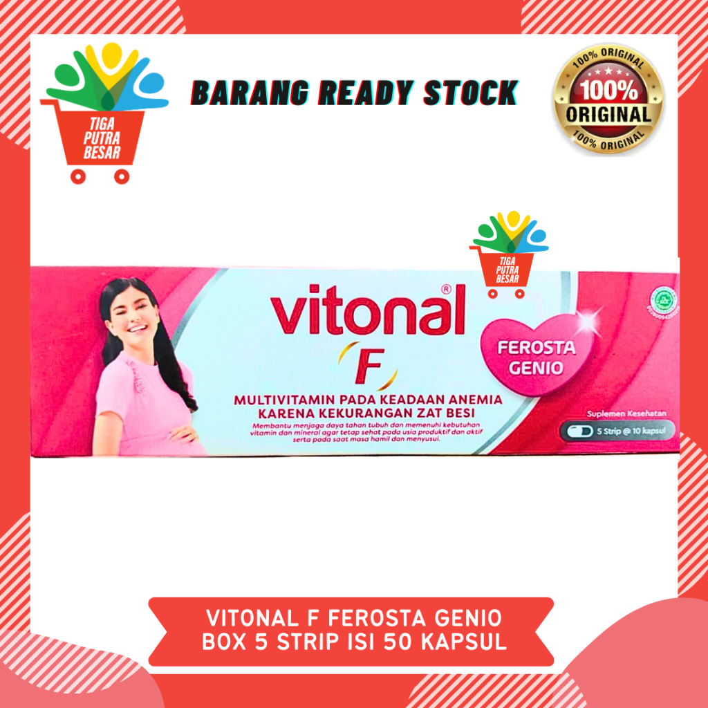 Jual VITONAL F MULTIVITAMIN UNTUK ANEMIA BOX 5 STRIP ISI 50 KAPSUL ...