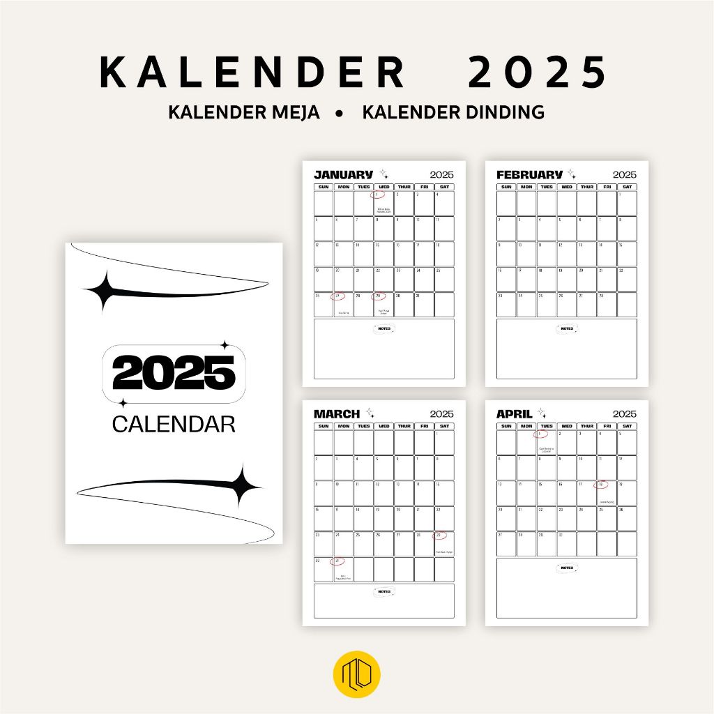 Jual KALENDER PLANNER 2025 / Kalender Dinding (Baru) ukuran A3 A5 A6 ...