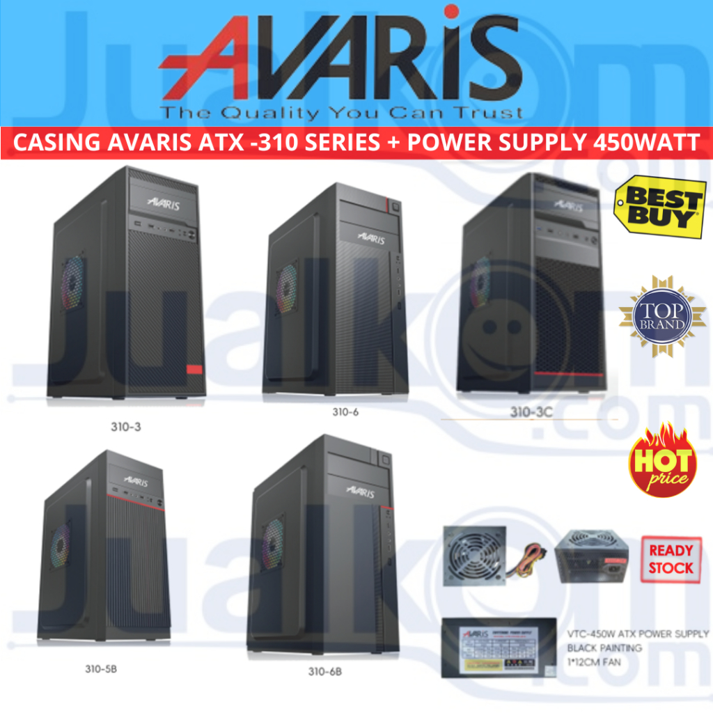 Jual CASING PC CASING KOMPUTER CASING AVARIS ATX -310 SERIES INCLUDE ...