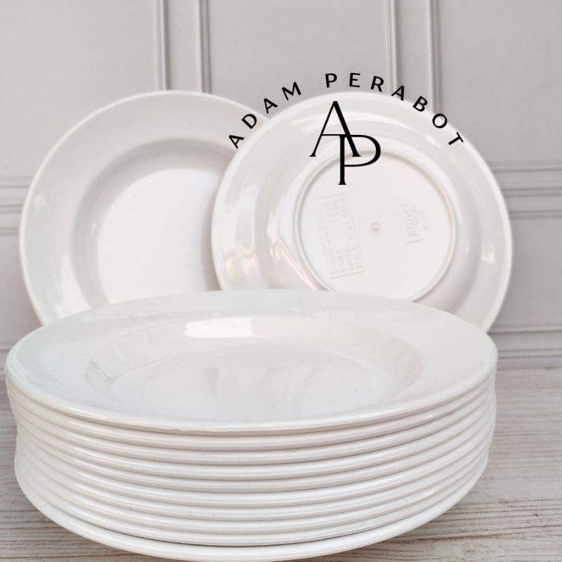 Jual promo hebat 1 set 12 pcs 6 pcs piring bulat melamine dengan warna ...