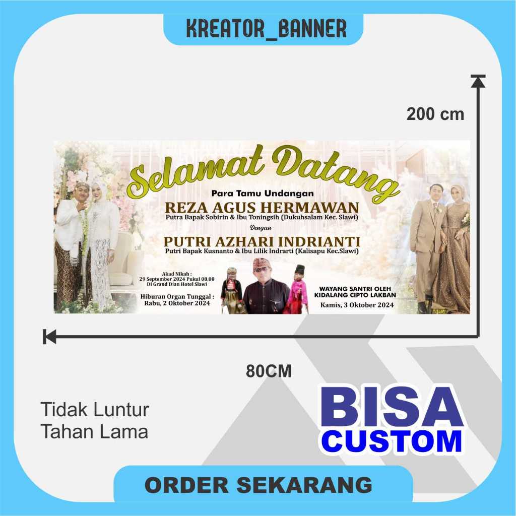 Jual pernikahan wedding banner spanduk | Shopee Indonesia