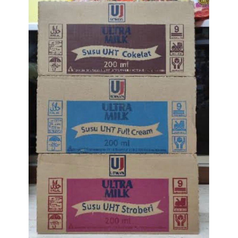 Jual Susu uht ultra milk 125ml 1 dus isi 40 rasa cokelat, vanila dan strawberry | Shopee Indonesia