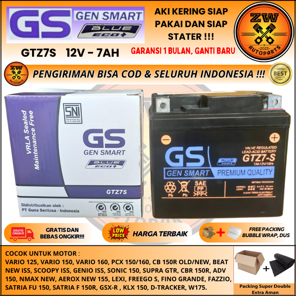 Jual AKI MOTOR SATRIA FU, SONIC 150, CB 150R, FAZZIO, PCX 160, KLX ...