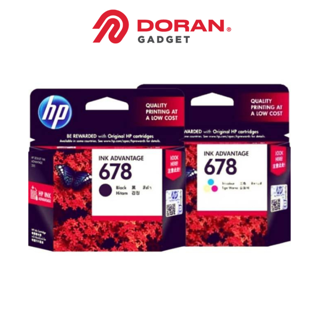 Jual HP Tinta Cartridge Printer Original 678 Black CZ107AA Tri Color ...
