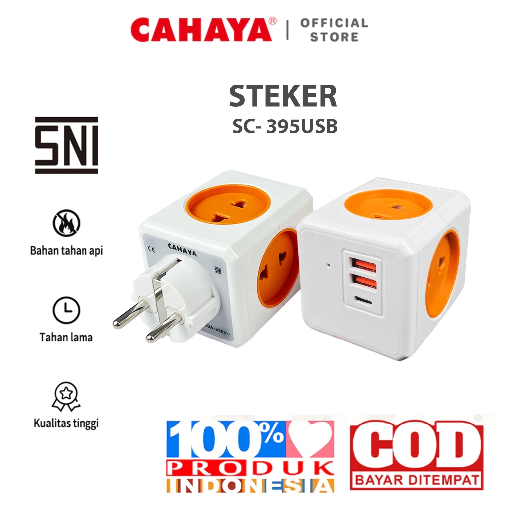 Jual CAHAYA - Steker T Arde 5 Lubang/CAHAYA SC-395 USB/Steker ...