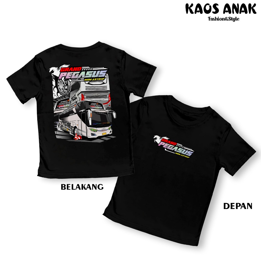 Jual KAOS ANAK - KAOS BUS GRAND PEGASUS BAJU DISTRO ANAK BUS MANIA COMBED 30S | Shopee Indonesia
