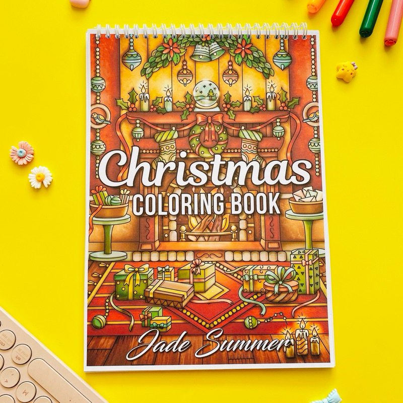Jual Christmas Coloring Book For Stress Relief Healing Therapi Buku ...