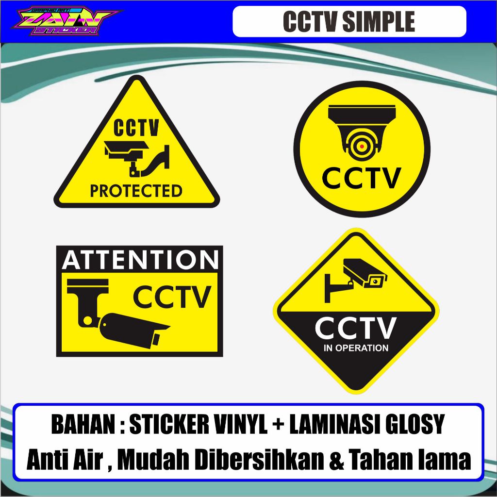 Jual STICKER VINYL + LAMINASI GLOSSY CCTV SIMPEL | Shopee Indonesia