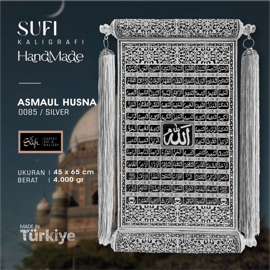 Jual Kaligrafi Naskah Asmaul Husna Made In Turki 0085 Silver 45x65 Cm ...