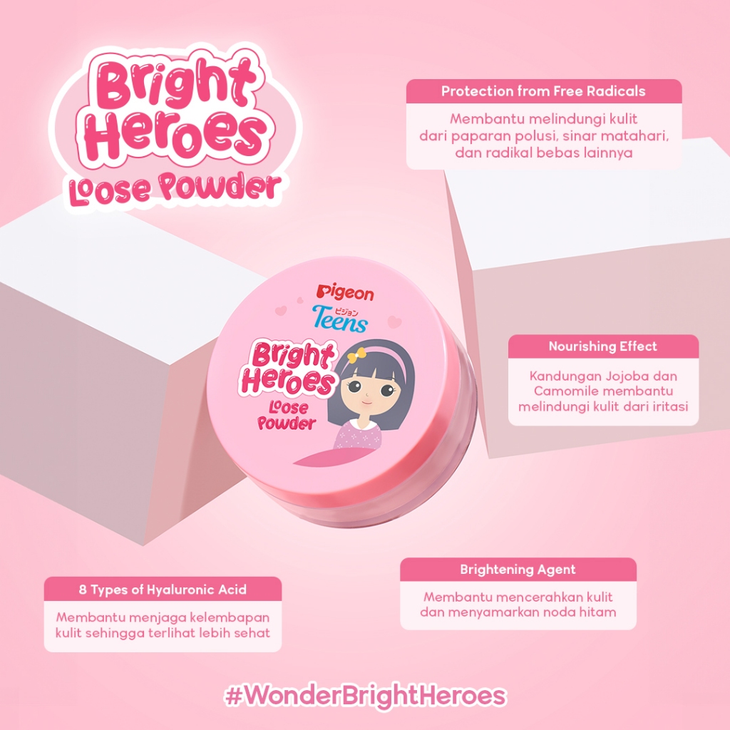 Jual Pigeon Teens Bright Heroes Loose Powder 12gr| Bedak Tabur Remaja ...