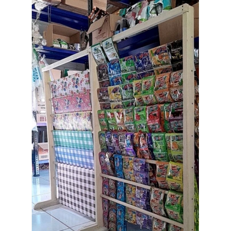 Jual Rak kayu serbaguna / Rak hijab / Rak kertas kado / Rak cemilan ...