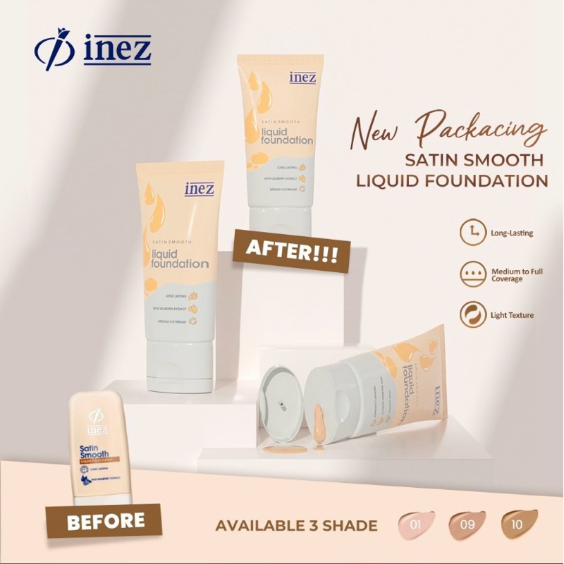 Jual INEZ Satin Smooth Liquid Foundation 35ml | Shopee Indonesia