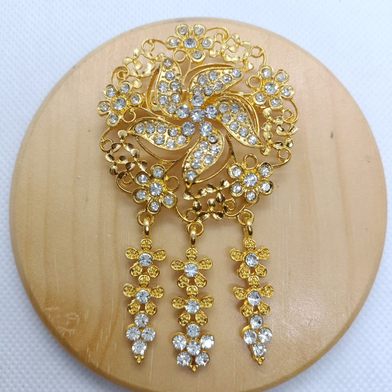 Jual Bros Kebaya Pengantin Besar Elegan Mewah/Bros Kutubaru Bunga Jumbo ...