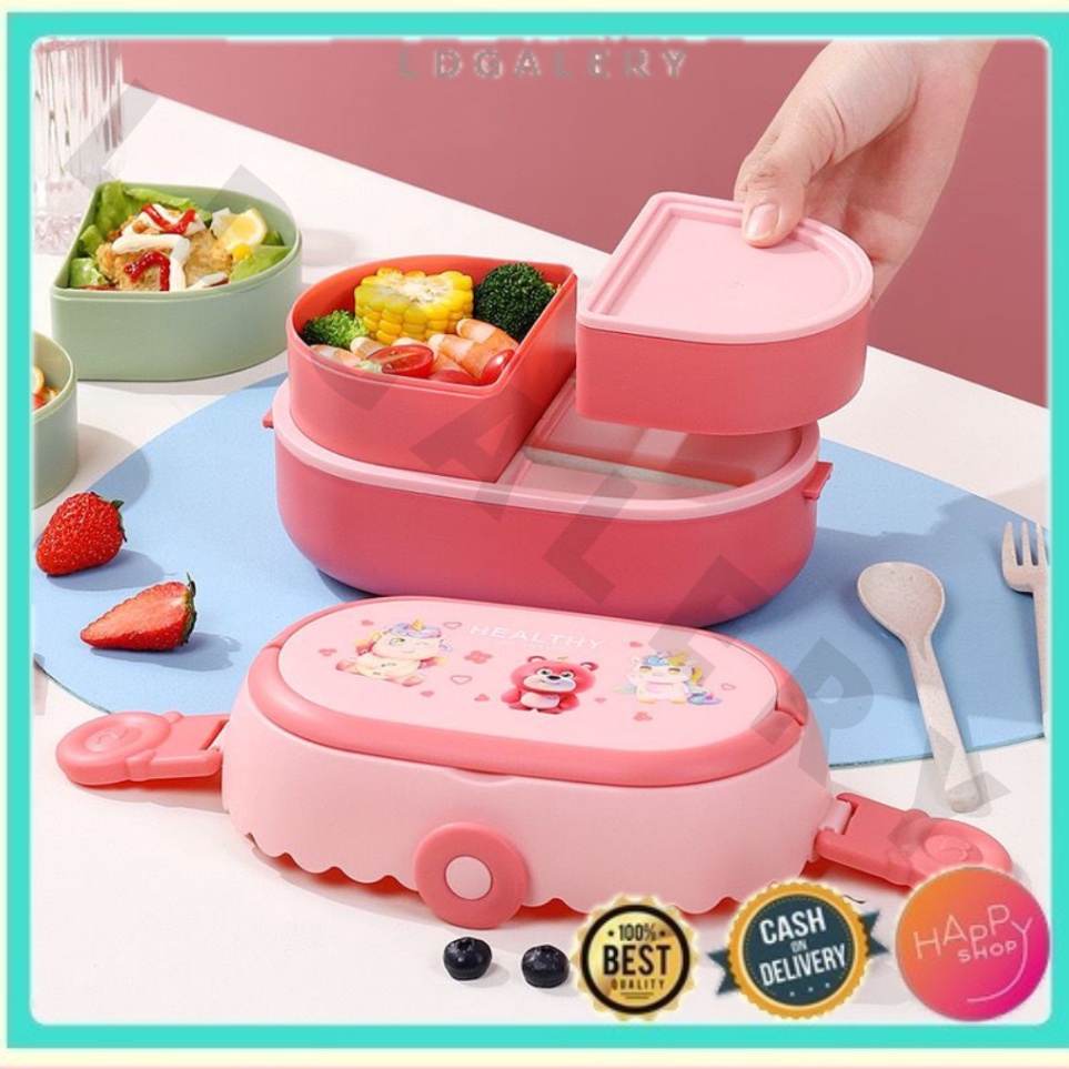 Jual Bonus Bubble LDG SS41 LUNCH BOX BENTO SET WITH CUTLERY TEMPAT ...