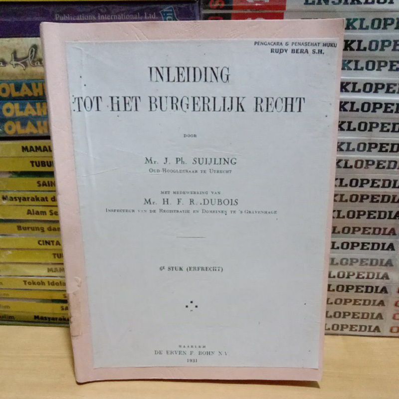 Jual Buku Original INLEIDING TOT HET BURGERLIJK RECHT HAARLEM DE ERVEN ...