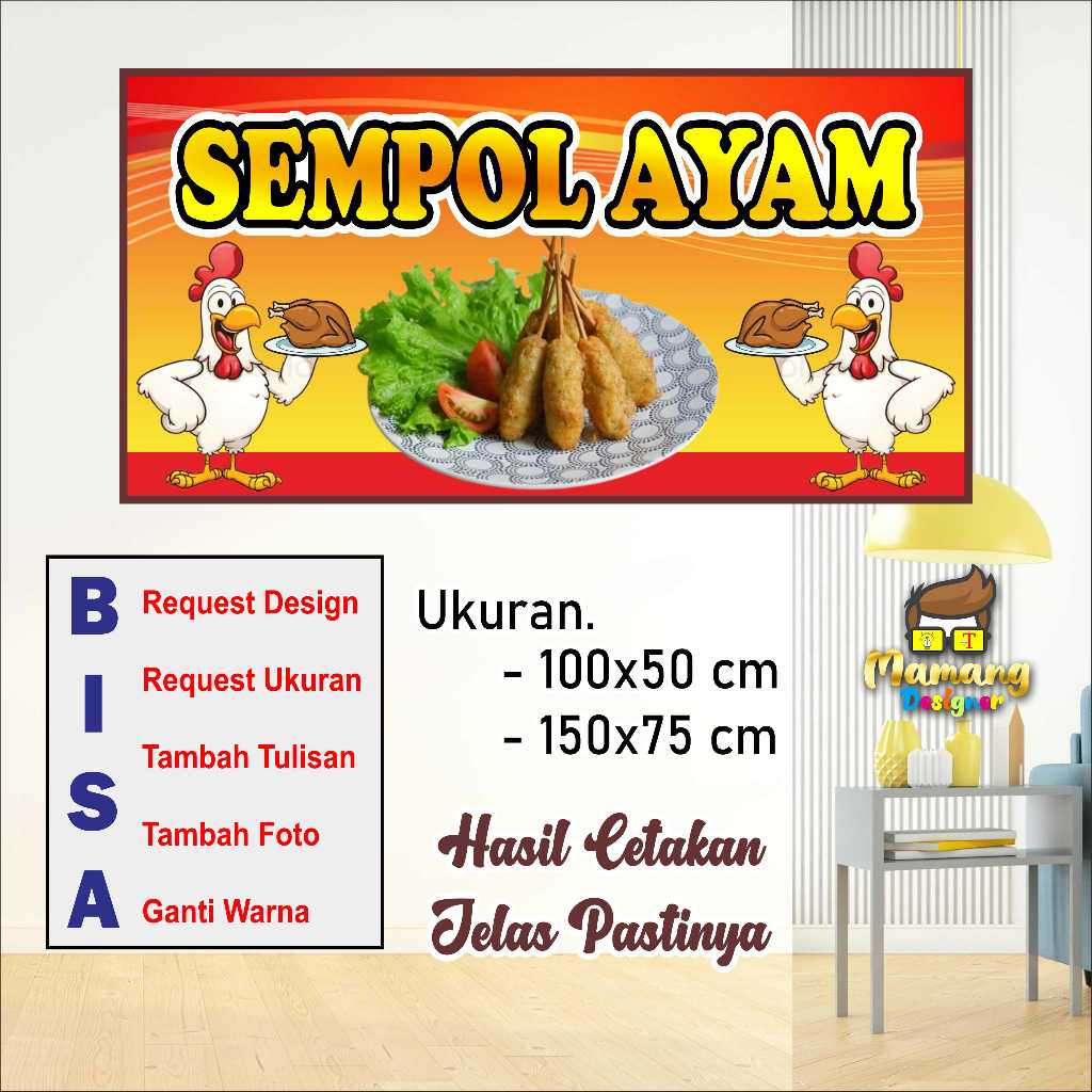 Jual Cetak Spanduk Banner Keren Jualan Sempol Ayam Bagus bb | Shopee ...