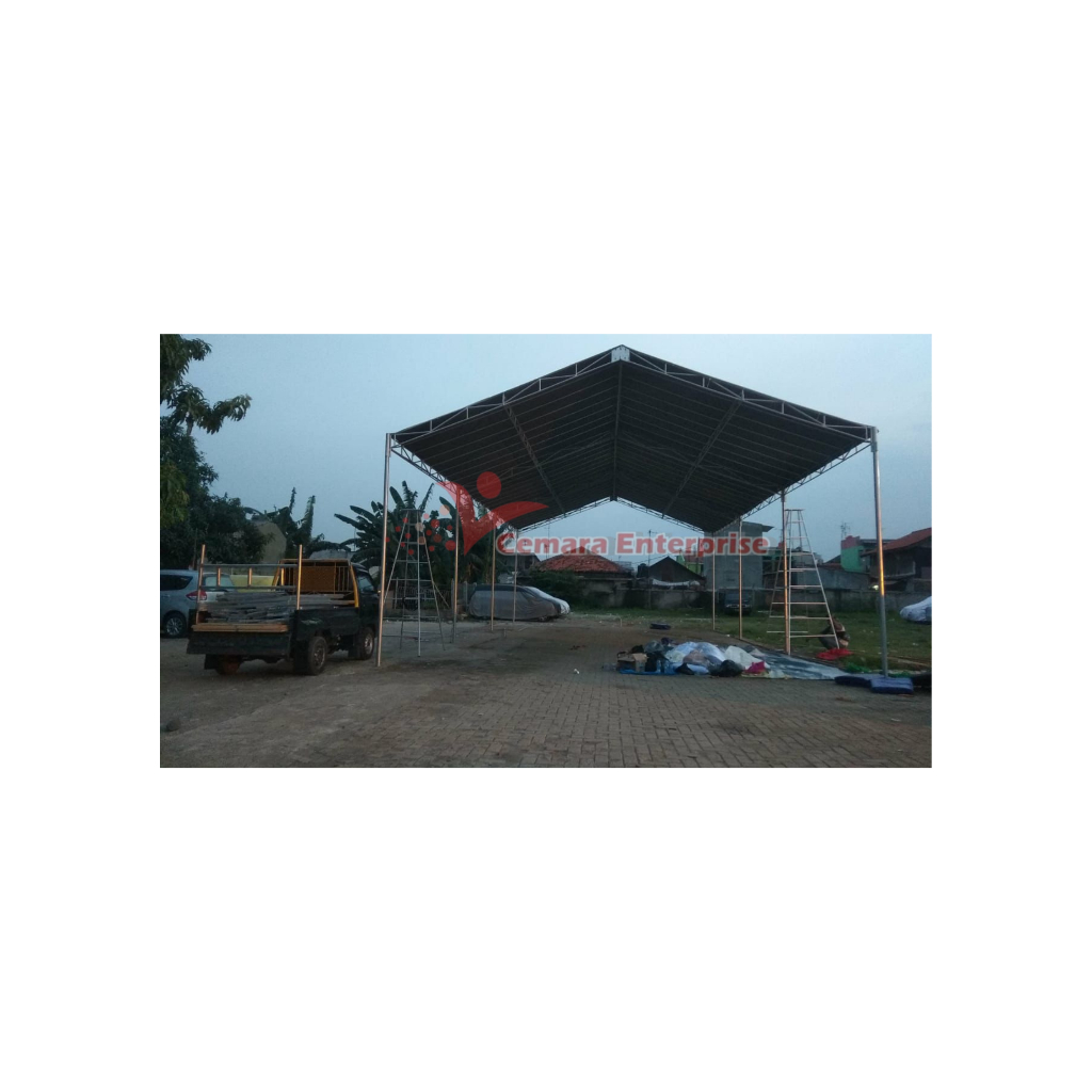 Jual tenda segitiga | tenda kerucut | rangka tenda + terpal ukuran 6m x ...