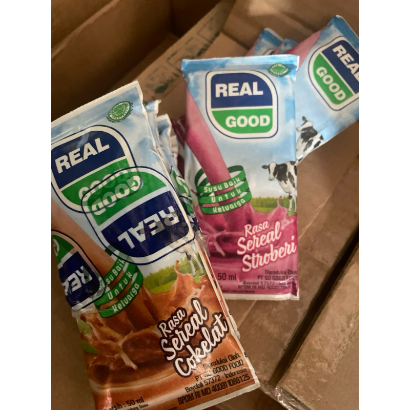 Jual susu UHT Real Good 1 dus varian rasa isi 60 x 50ml | Shopee Indonesia