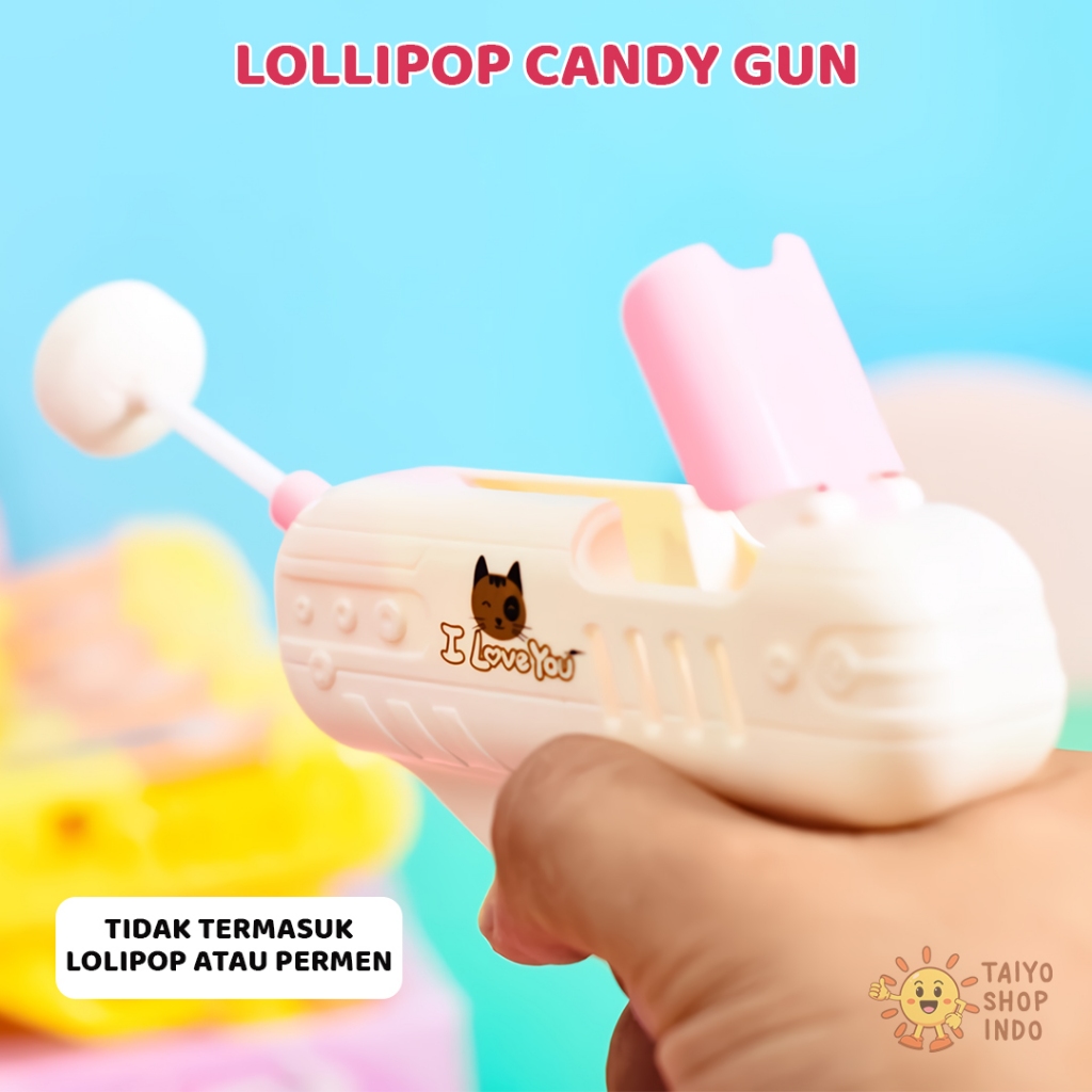 Jual TAIYO Lollipop Candy Gun Toys Tembakan Lolipop Loli Pop Permen Gagang Anak Menarik Mainan ...