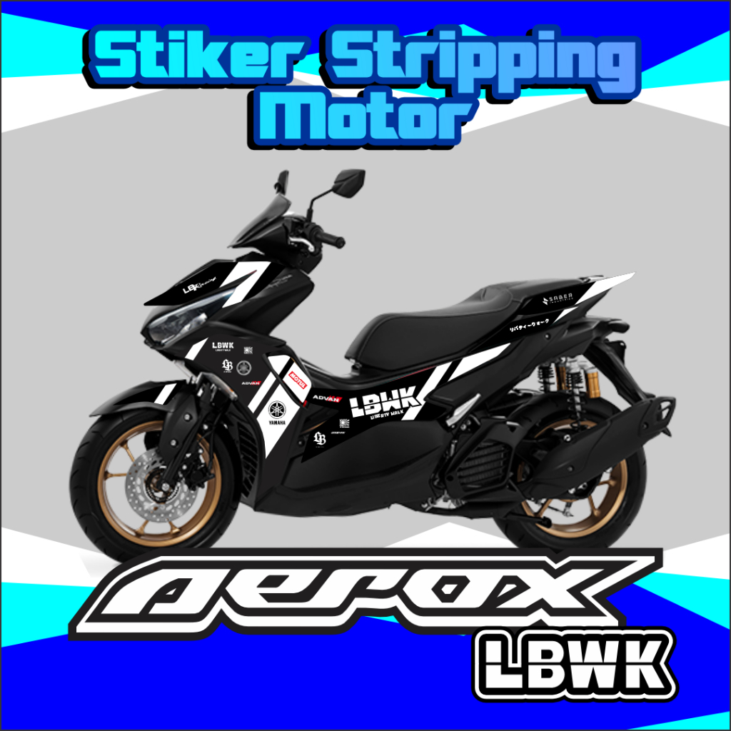 Jual Stiker Stripping Motor All New Aerox 155 Tema LBWK | Stripping ...