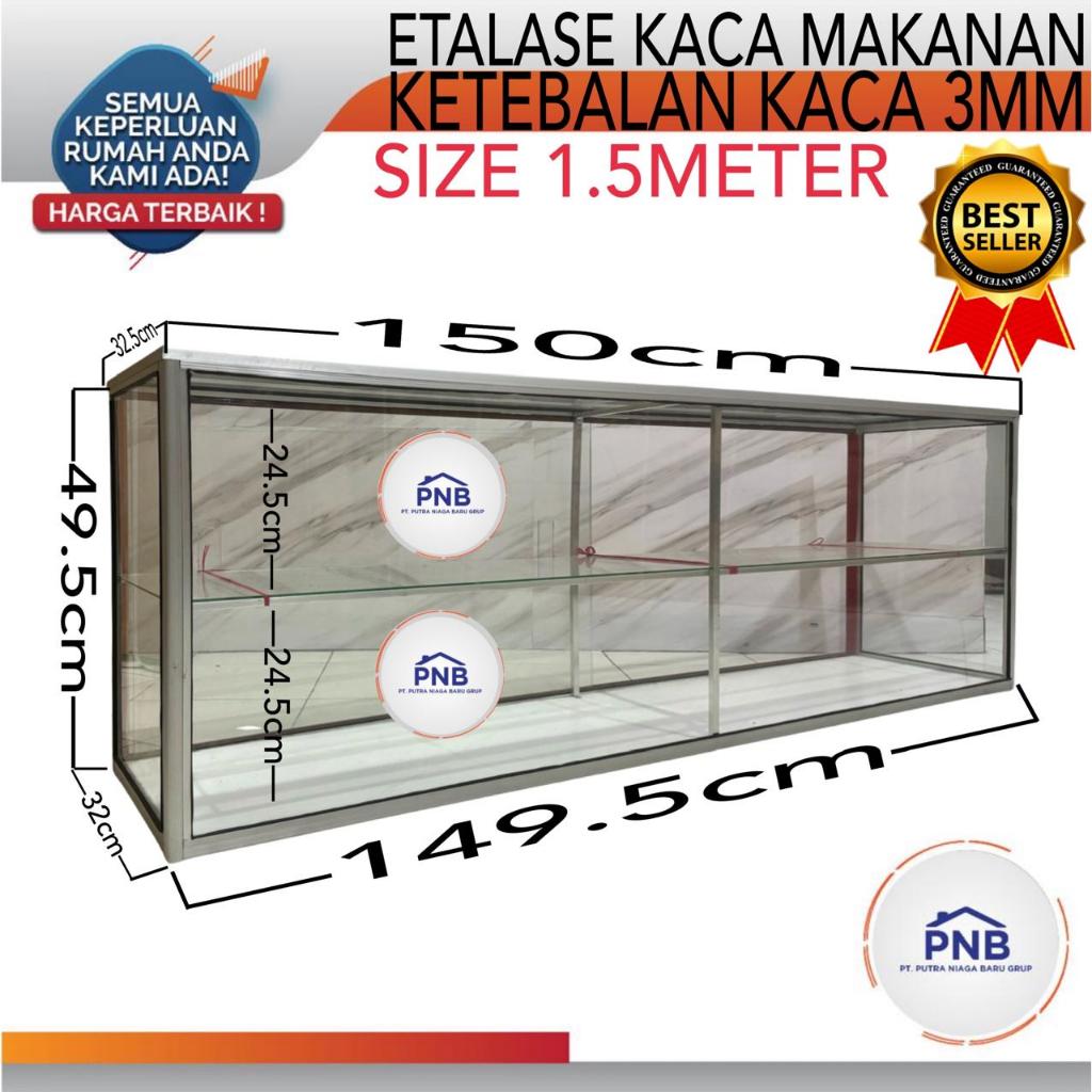 Jual Rak Etalase Warteg Pintu Sleding Kaca Alumunium 150*32*50 | Shopee ...