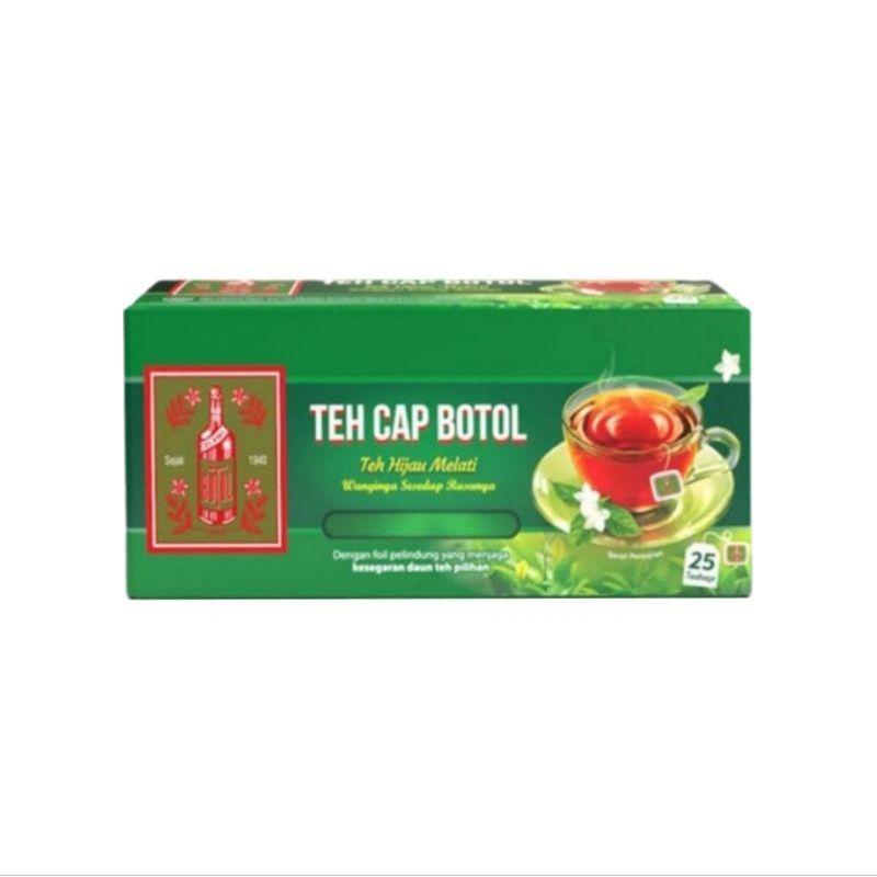 Jual Teh Cap Botol Celup Teh Hijau Melati (1 box/25 kantong teh ...