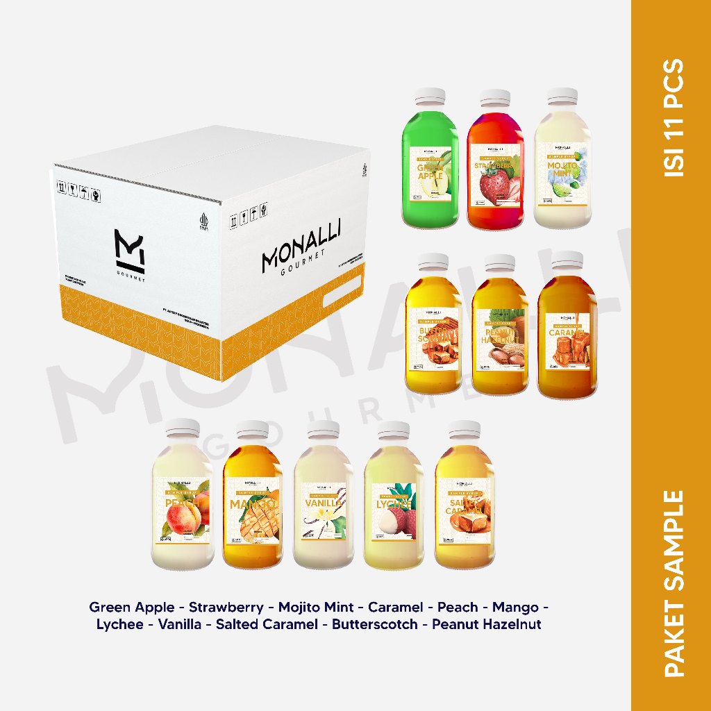 Jual MONALLI SYRUP PAKET SAMPLE ISI 11 VARIAN - FLAVOR SYRUP | SIRUP ...