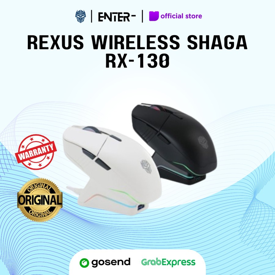 Jual Mouse Gaming REXUS Wireless SHAGA RX-130 with Docking Charging ...