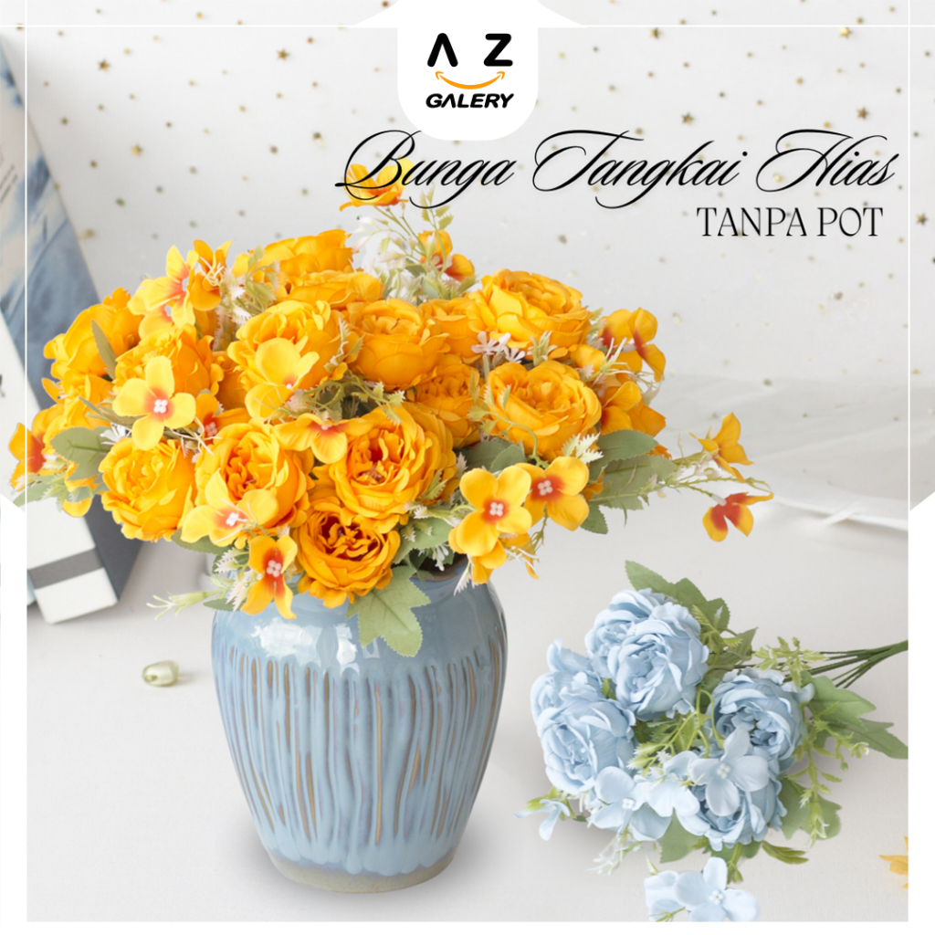 Jual Bunga Tangkai Hias Buket Dekorasi Mix Rose Hydrangea Bouqet Flower ...