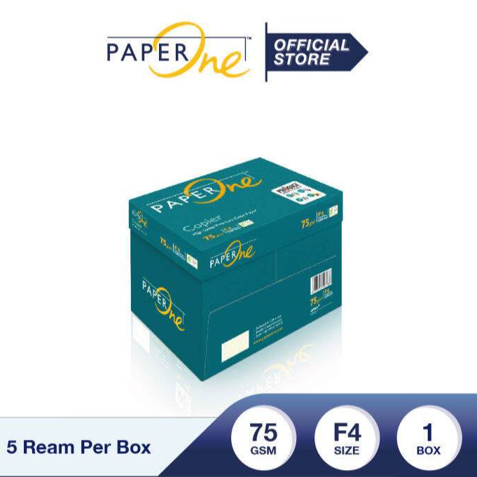 Jual PaperOne Kertas HVS Print folio F4 75 Gr isi 5 RIM kertas Fotocopy - 1 DUS | Shopee Indonesia