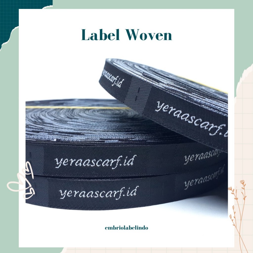 Jual Label Merek Dagang Hijab Finishing Digulung Ukuran 1,3x5 cm ...