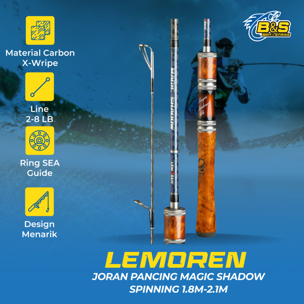 Jual Joran Pancing LEMOREN Magic Shadow 1.8M / 1.98M / 2.1M Joran Spinning Bahan Karbon X-wrap ...