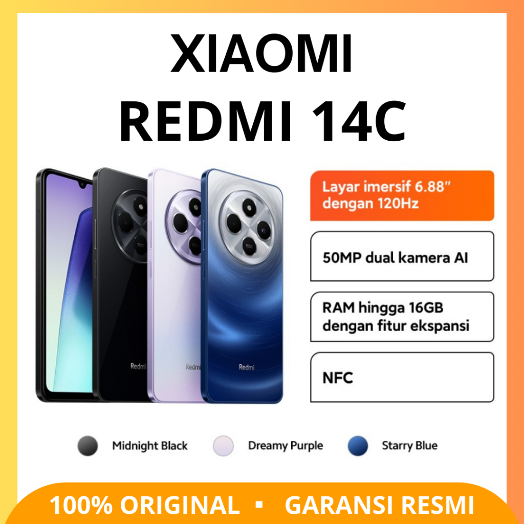Jual Xiaomi Redmi 14C [6/128GB & 8/256GB] Garansi Resmi | Shopee Indonesia