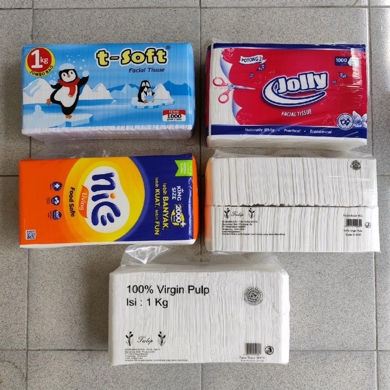 Jual TISU REFILL 1 KG 1000 GRAM BESAR POTONG SATU DAN POTONG DUA NICE ...