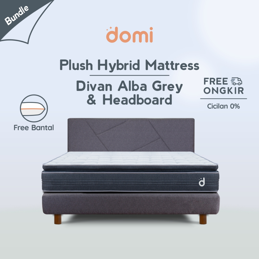 Jual Bundling Set Domi Plush Hybrid Mattress + Divan Alba Grey | Shopee ...