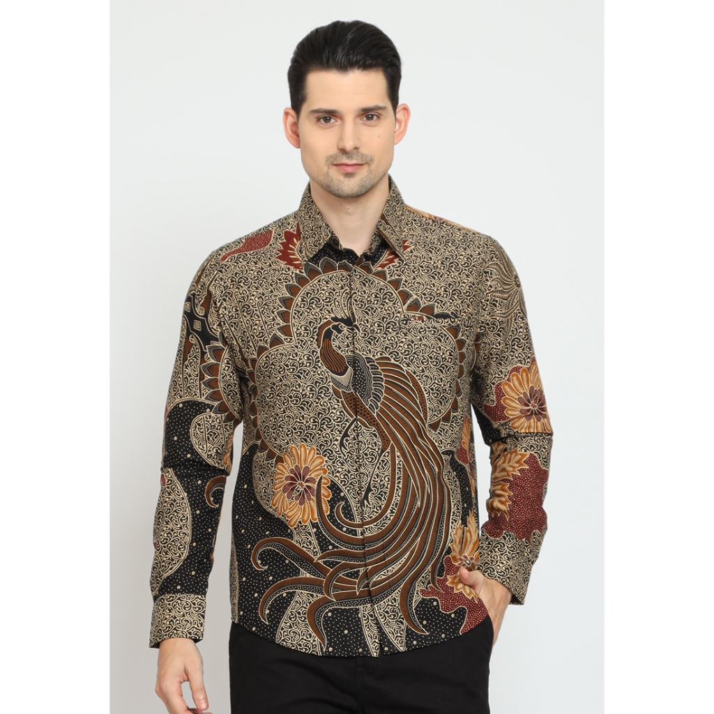 Jual Waskito Kemeja Batik Katun Premium Slimfit KB PR 46189 - Black ...