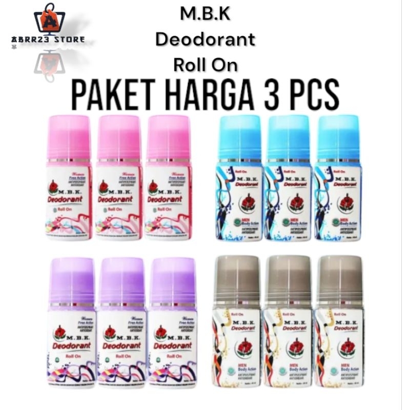 Jual Paket Harga 3 Pcs Mbk Deodorant Roll On 40ml - Mbk Original | Shopee Indonesia