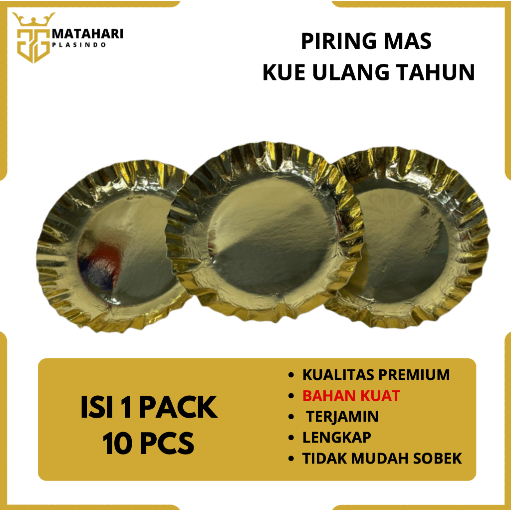 Jual GMP - PIRING MAS EKONOMIS ISI 10PCS - KERTAS KUE CAKE TART ULANG TAHUN PAPER PLATE | Shopee ...