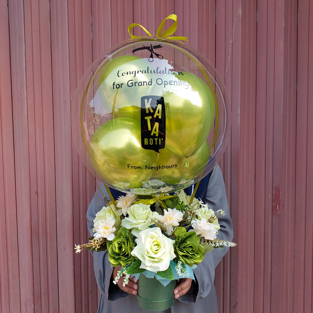 Jual Bucket Balon Bunga Artificial Bucket Bunga Wisuda Grand Opening ...