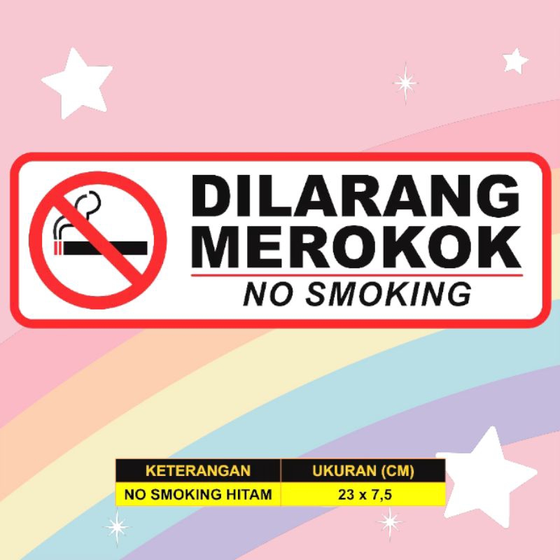Jual stiker di larang merokok NO SMOKING persegi panjang | Shopee Indonesia