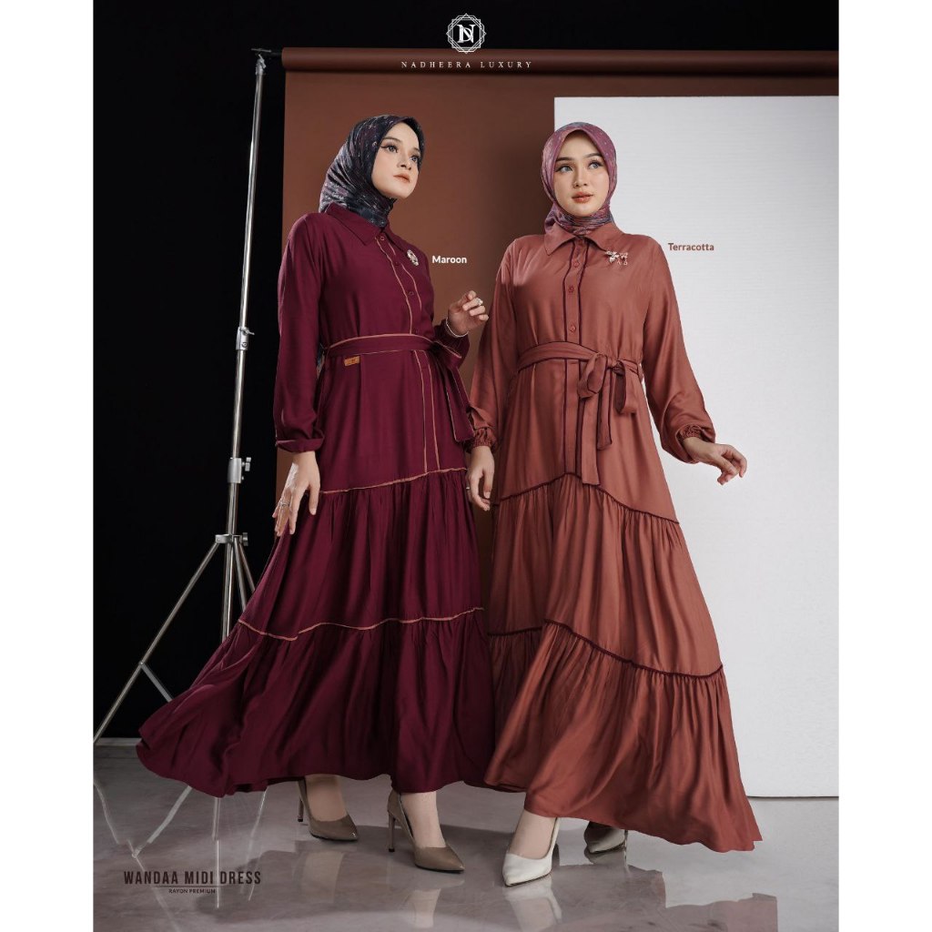 Jual WANDAA MIDI DRES BY NADHEERA LUXURY | Shopee Indonesia