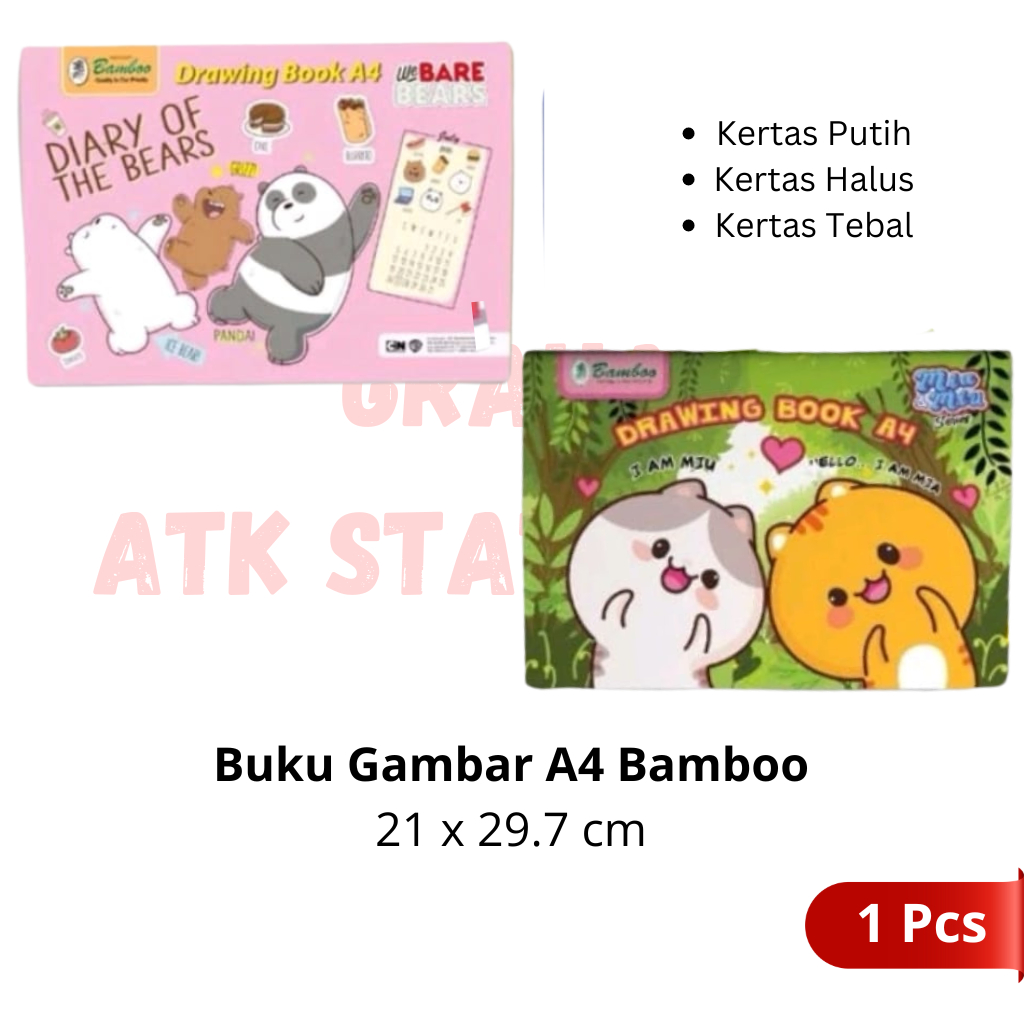 Jual [1 Pcs] Buku Gambar Bamboo A4 Kertas Tebal / Buku Sketsa Mewarnai ...