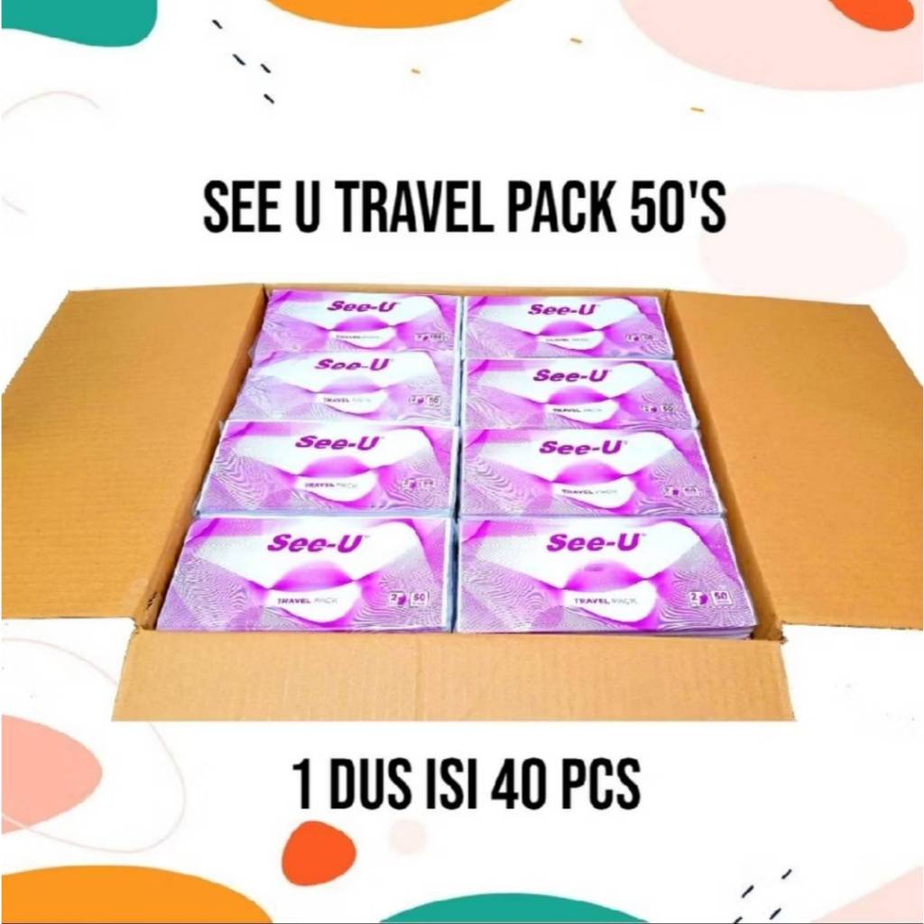 Jual DUS Tisu Tissue See U travelpack Facial 50 sheets 2ply travelpack PROMO !!! ( 1 DUS =40PC ...