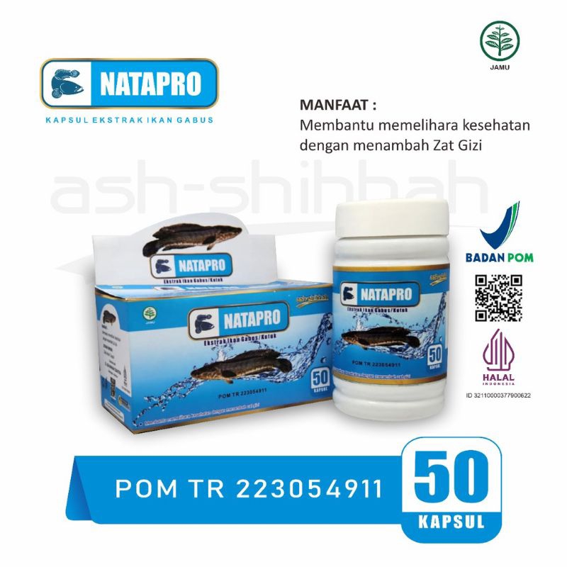 Jual NATAPRO ALBUMIN Suplemen Ekstra Ikan Gabus Original (50 kapsul ...