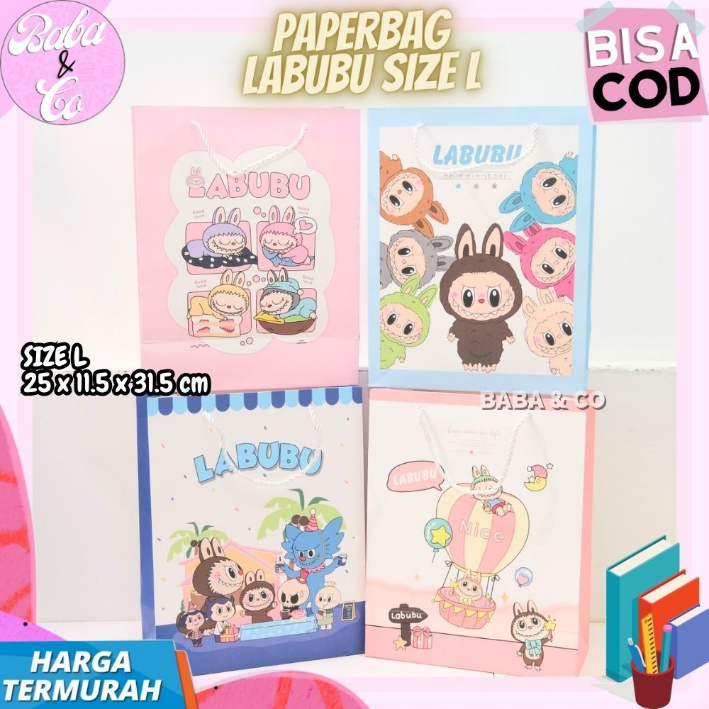 Jual PAPERBAG LABUBU SIZE L KANTONG HADIAH LABUBU PAPER BAG BESAR ...