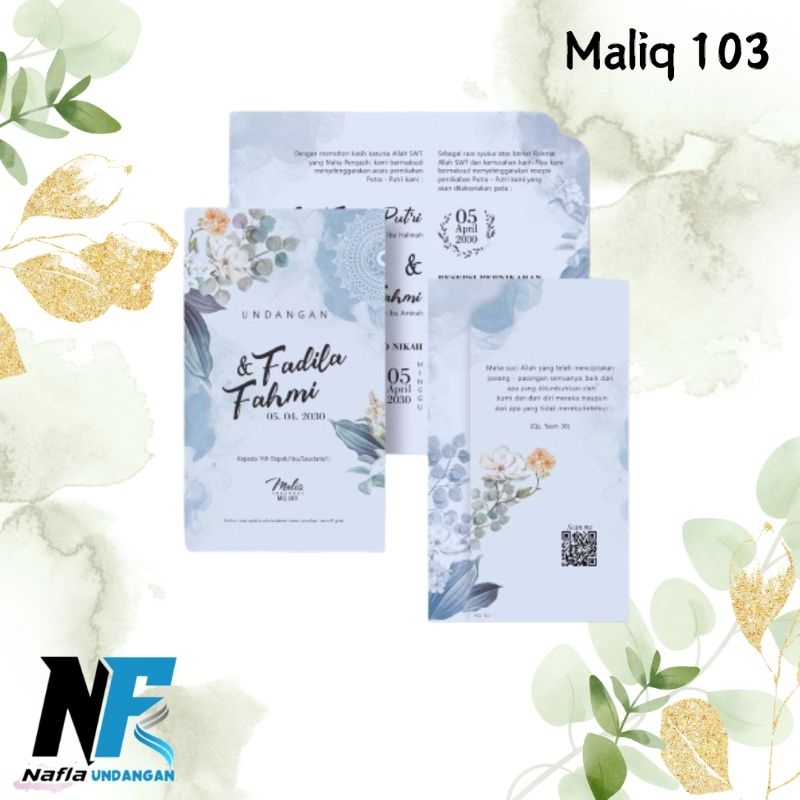Jual Blangko Undangan atau Kertas Undangan Pernikahan MALIQ 103 Harga ...