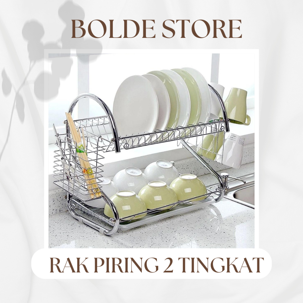 Jual Rak Piring 2 Layer Rak Piring Susun Portable Rak Gelas Rak Sendok ...