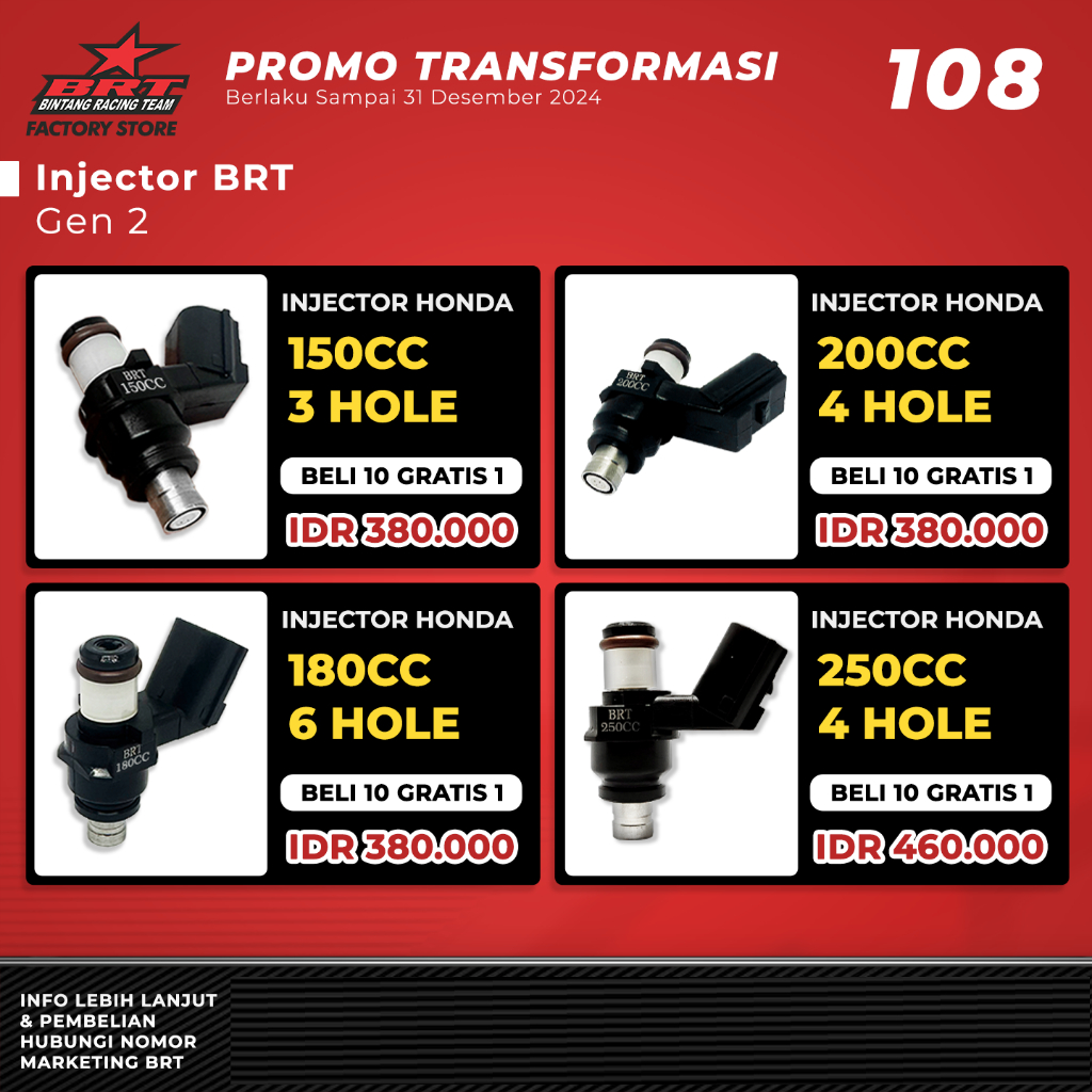 Jual INJECTOR BRT ALL TYPE HONDA GEN 2 UNTUK SEMUA TIPE MOTOR HONDA ...