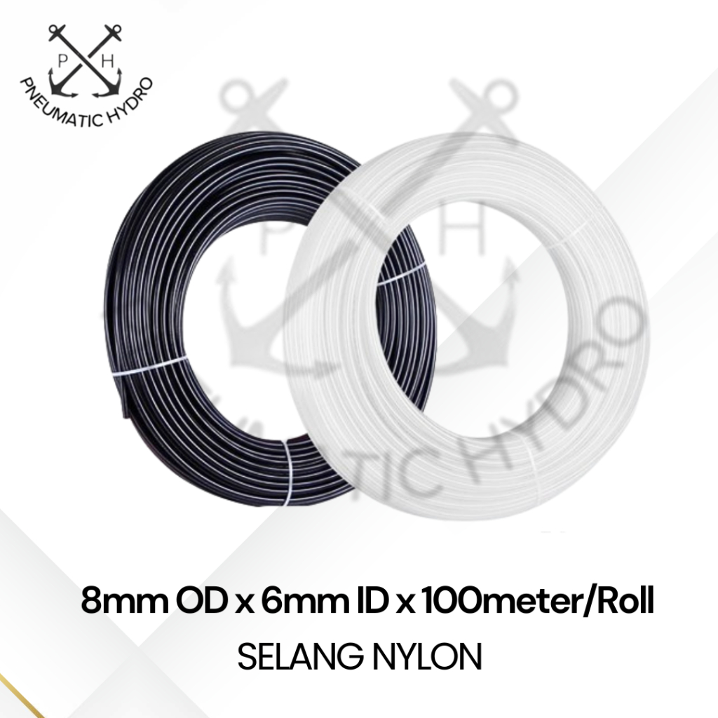 Jual Selang Nylon Tube 8mm OD x 6mm ID x 100meter (rol) | Shopee Indonesia